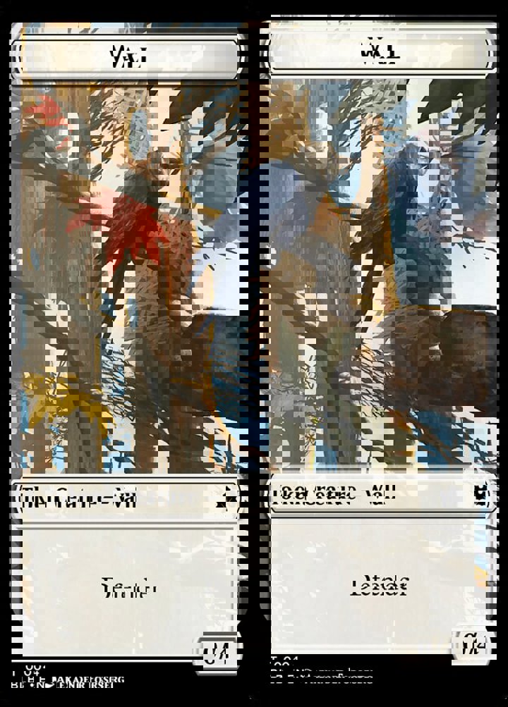 Wall Token (W 0/4) // Finch Formation Token (U 1/1): Magic: The ...