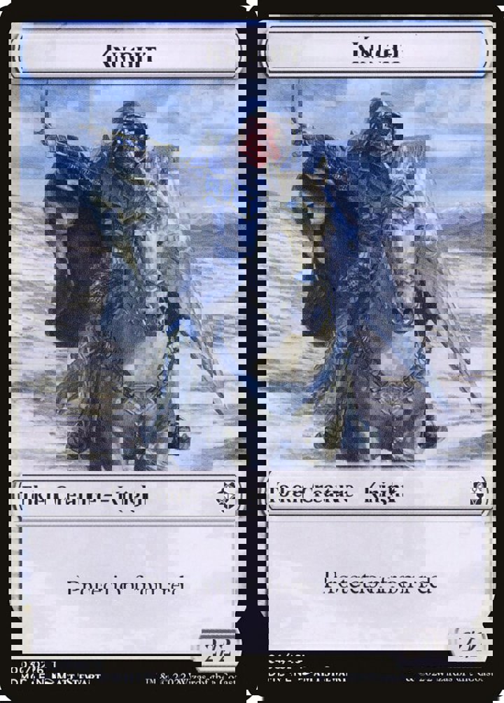 MTG Knight Token (W 2/2 Protection from red) // Phyrexian Token (B 2/2 ...