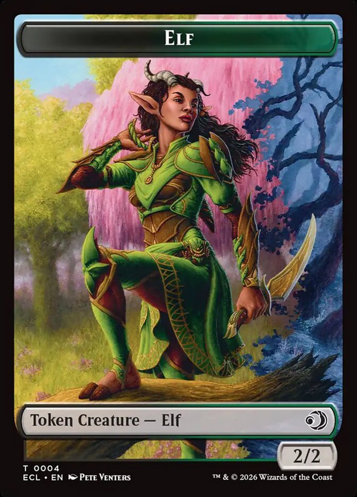MTG Elf Token (BG 2/2) // Treasure Token: Magic: The Gathering Karte ...