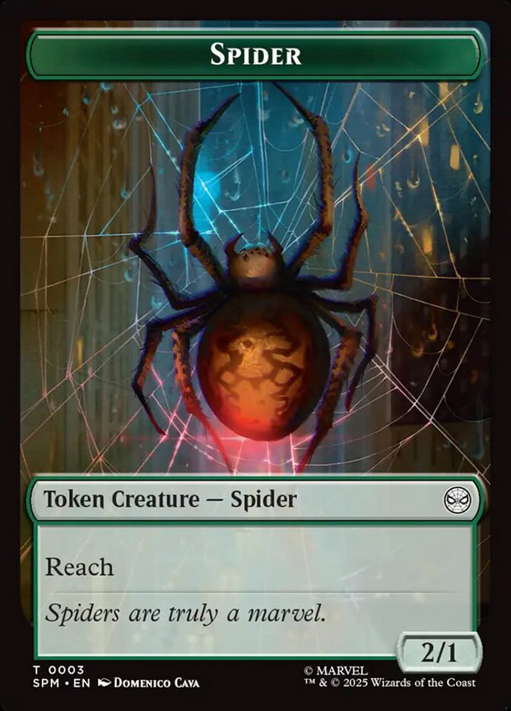 MTG Illusion Villain Token (U 3/3) // Spider Token (G 2/1): Magic: The ...