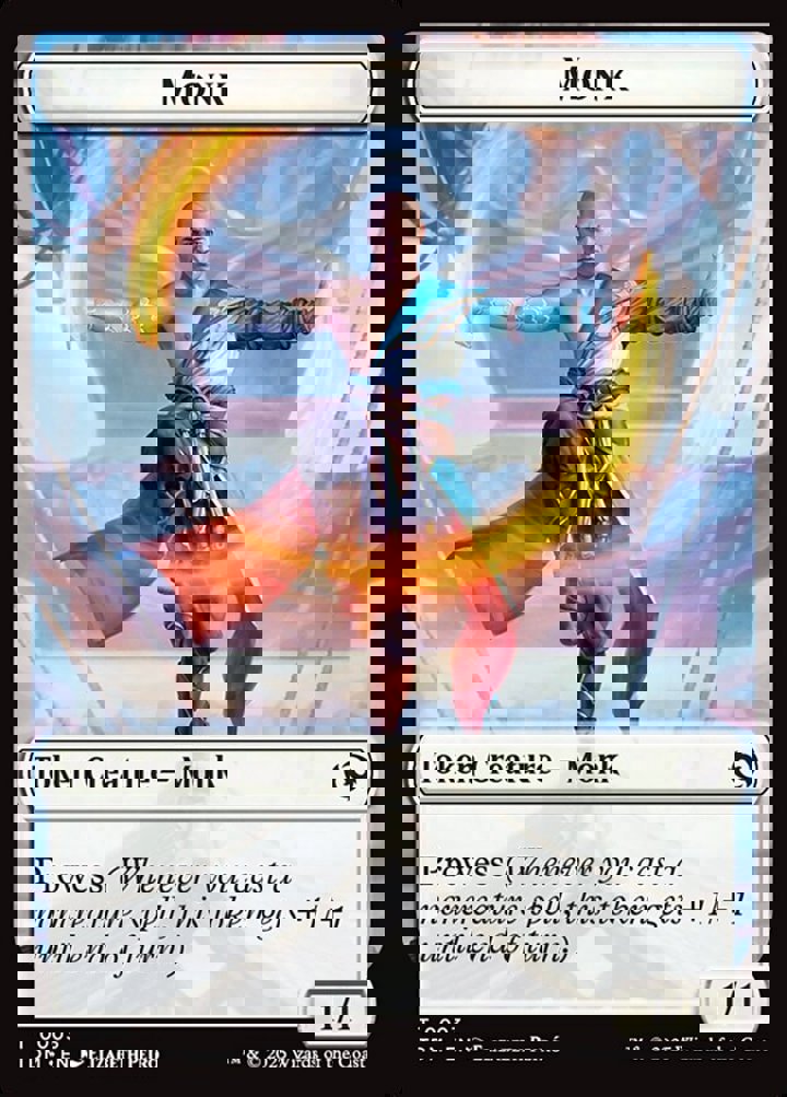 MTG Monk Token (W 1/1 Prowess) // Treasure Token: Magic: The Gathering ...